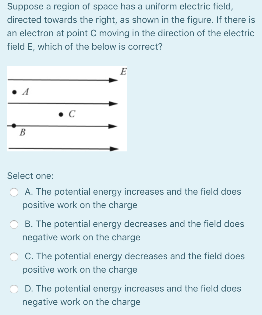 Solved A positive charge in an electric field is moved from | Chegg.com