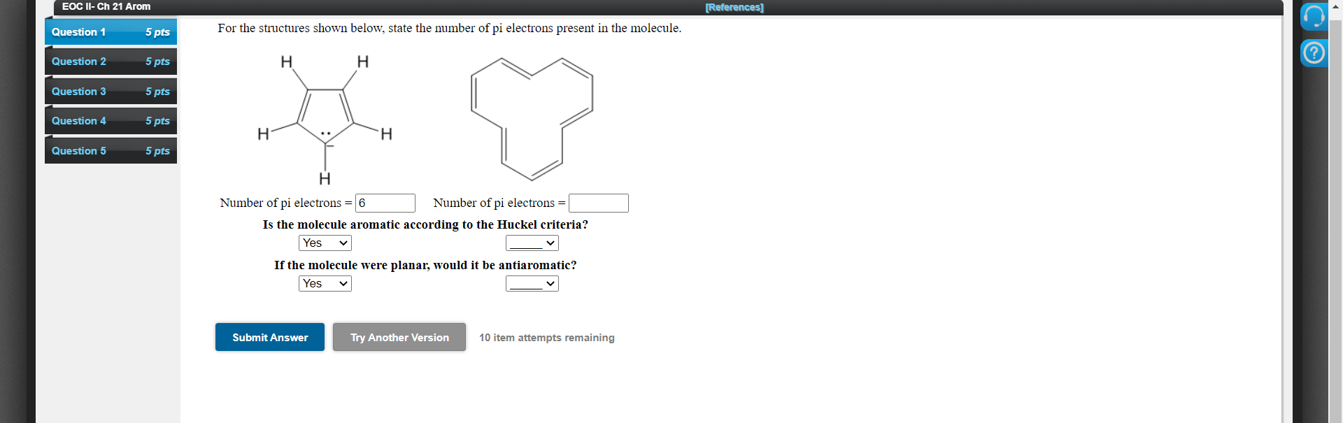 Solved For the structures shown below, state the number of | Chegg.com