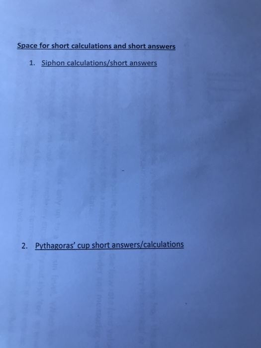 Space for short calculations and short answers 1. | Chegg.com
