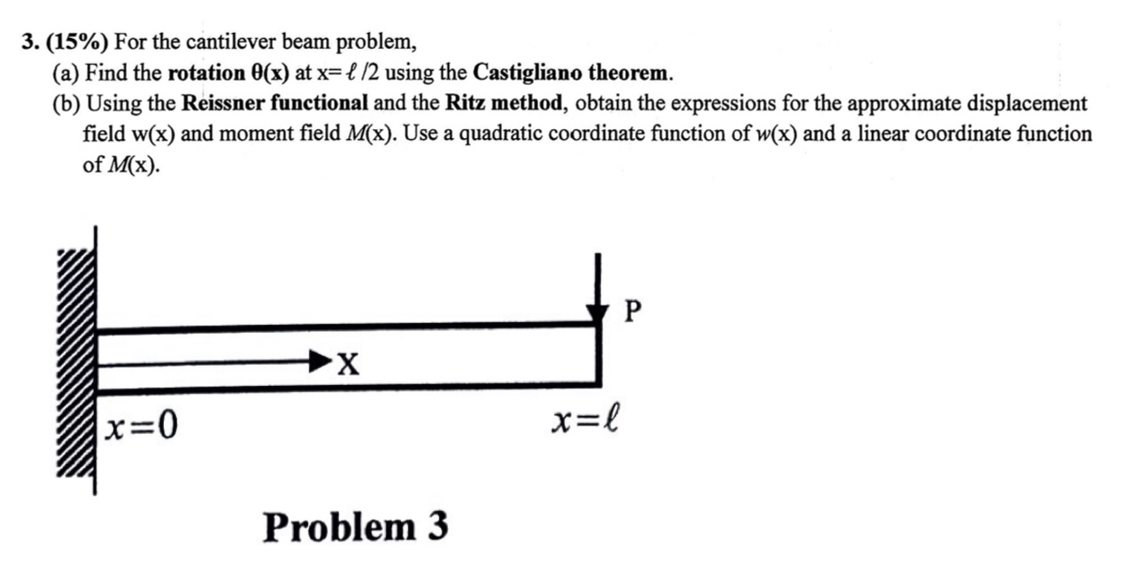 Solved for the cantilever beam problem. (a) find the | Chegg.com