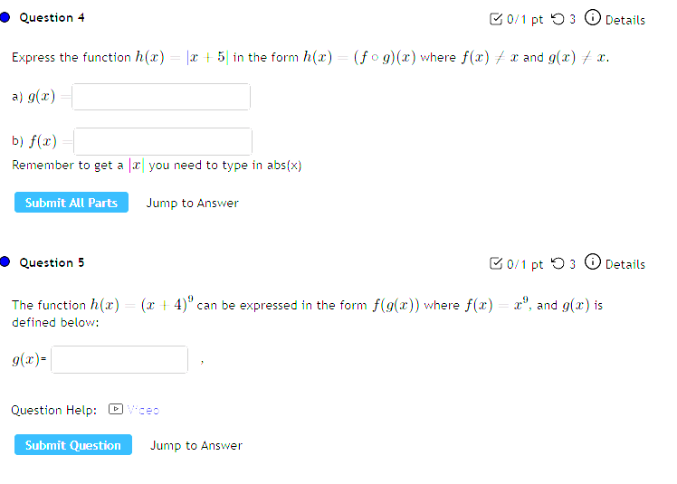 Solved Express the function h(x)=∣x+5∣ in the form | Chegg.com