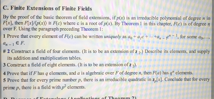 Solved C Finite Extensions Of Finite Fields By The Proof Of