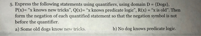 Solved 5. Express the following statements using | Chegg.com