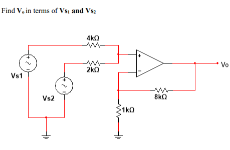 Solved Find V0 in terms of Vs1 and Vs2 | Chegg.com