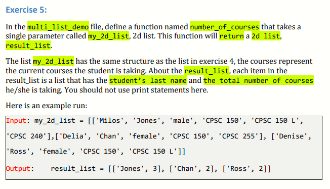 Solved In the multi_list_demo file, define a function named | Chegg.com