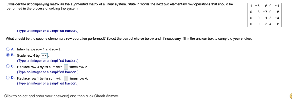 Solved Consider The Accompanying Matrix As The Augmented
