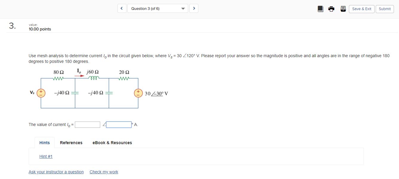 Solved Use mesh analysis to determine current Io in the | Chegg.com