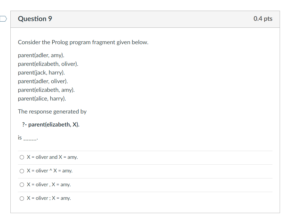 Solved X= oliver and X= amy. X= oliver ∧X= amy. X = | Chegg.com
