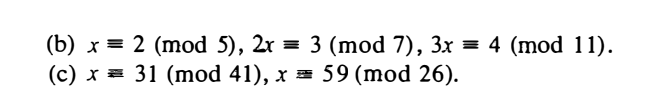 Solved 4. Solve the systems (a) x≡1(mod2),x≡2(mod3).(b) | Chegg.com