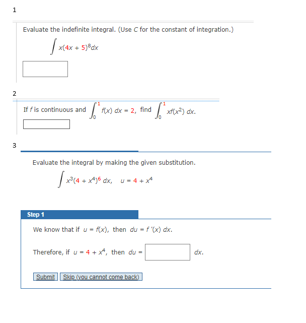 Solved Evaluate the indefinite integral. (Use C for the | Chegg.com