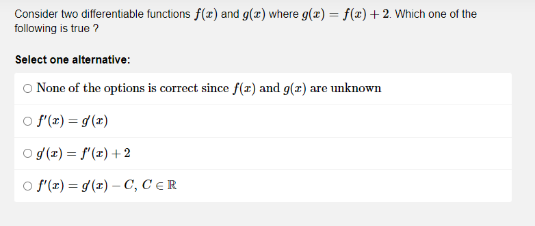 Solved = Consider two differentiable functions f(x) and g(x) | Chegg.com