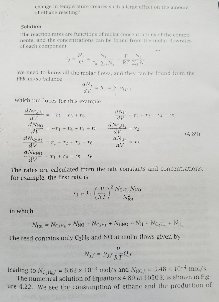 Exercise 4.13: Ethane pyrolysis, revisited Using the | Chegg.com