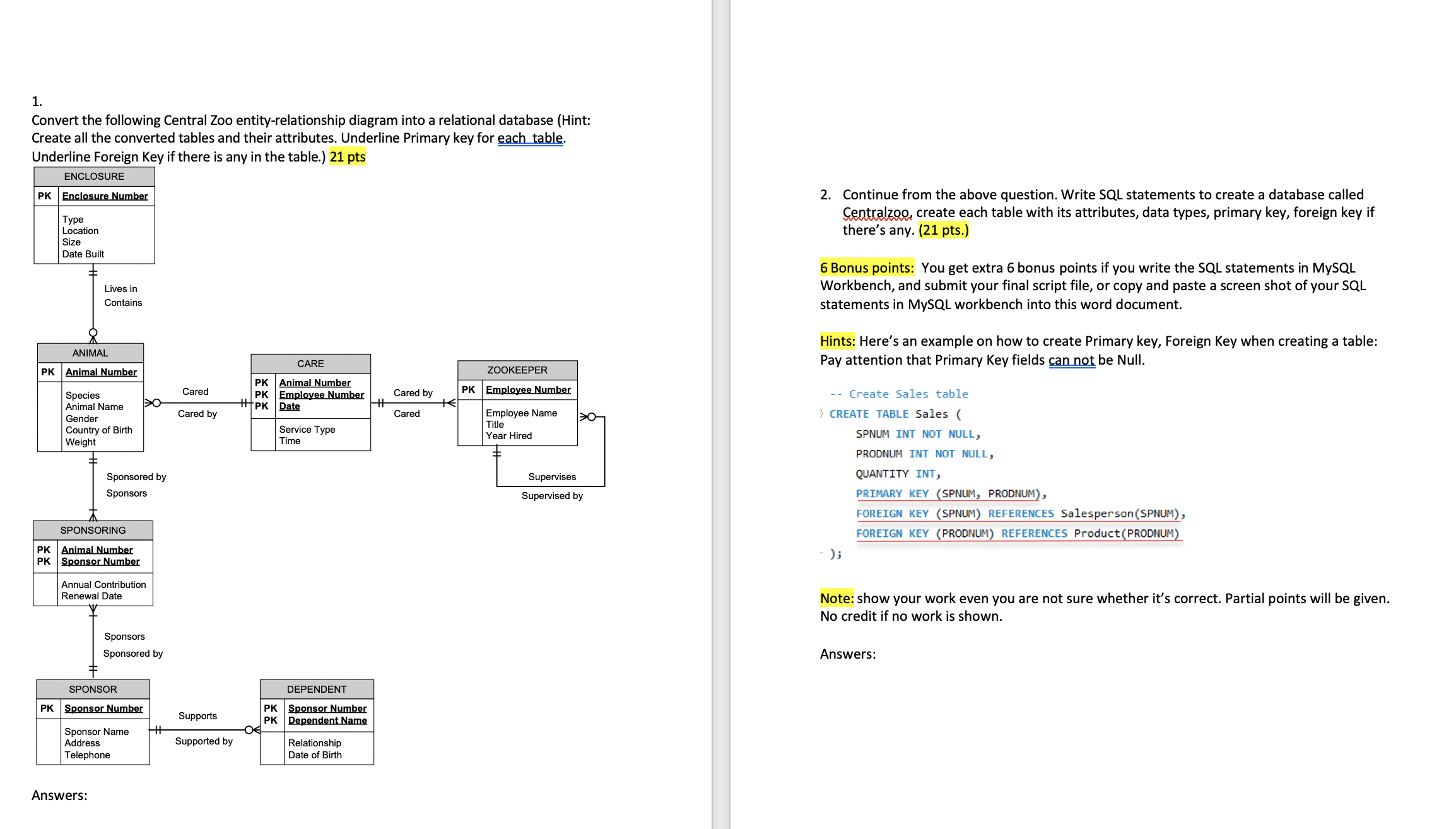 Solved 1. Convert the following Central Zoo | Chegg.com