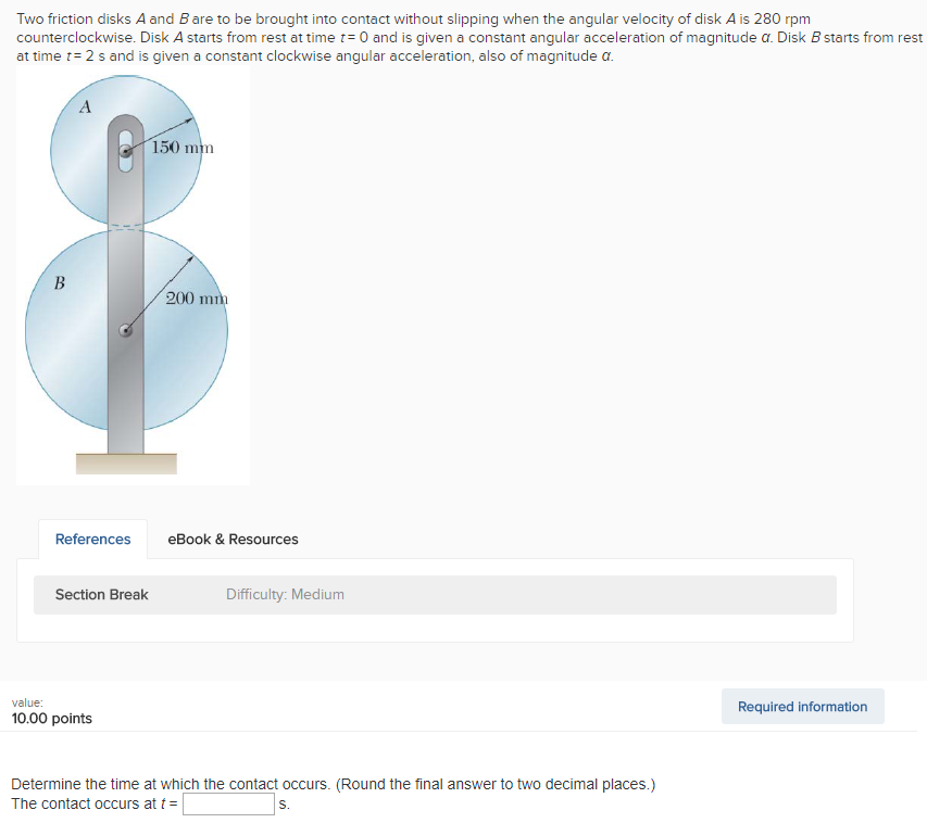 Solved Two friction disks A and Bare to be brought into | Chegg.com