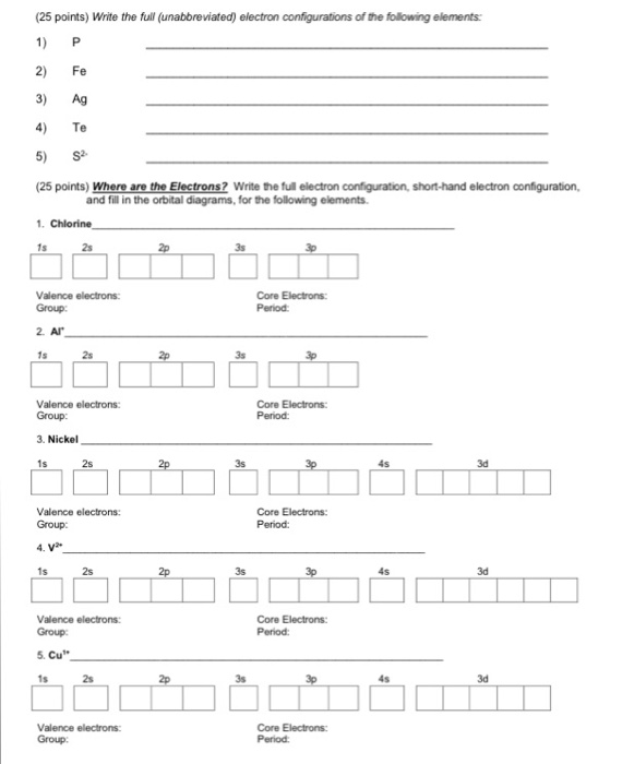 Solved Write the full (unabbreviated) electron | Chegg.com