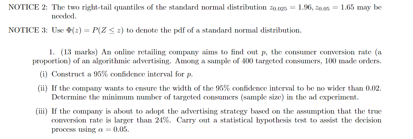 Solved NOTICE 2: The two right-tail quantiles of the | Chegg.com