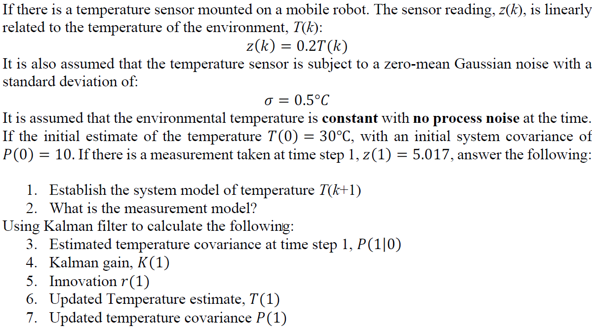 Solved If there is a temperature sensor mounted on a mobile | Chegg.com