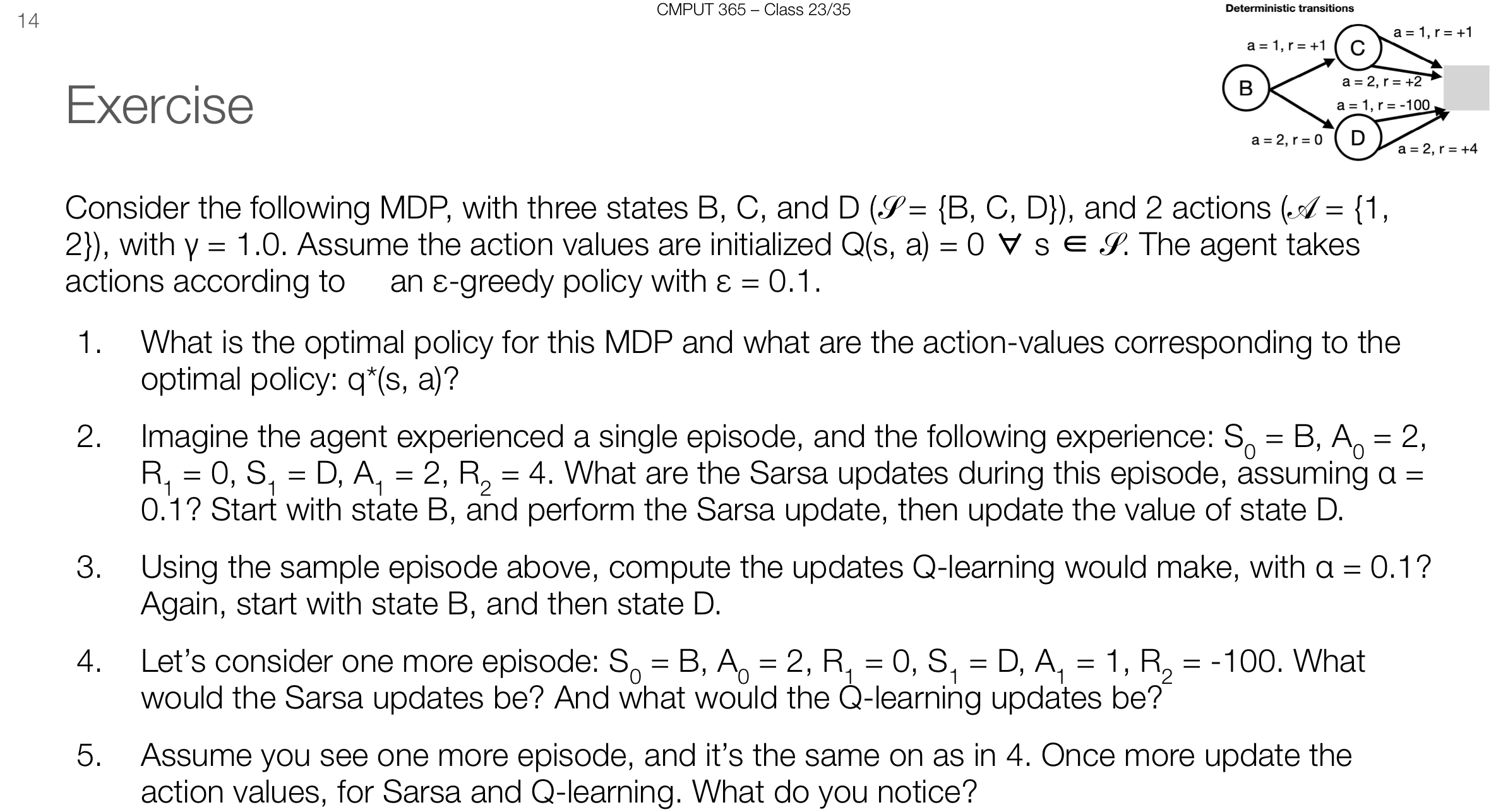 Solved Consider the following MDP (given on the figure), | Chegg.com