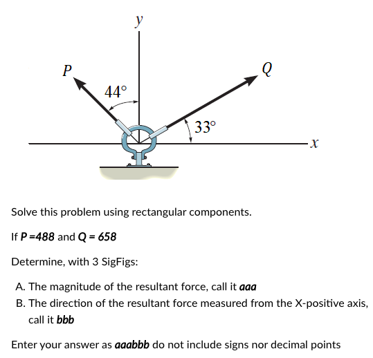 Solved у Р 44° 33° X Solve This Problem Using Rectangular 9167