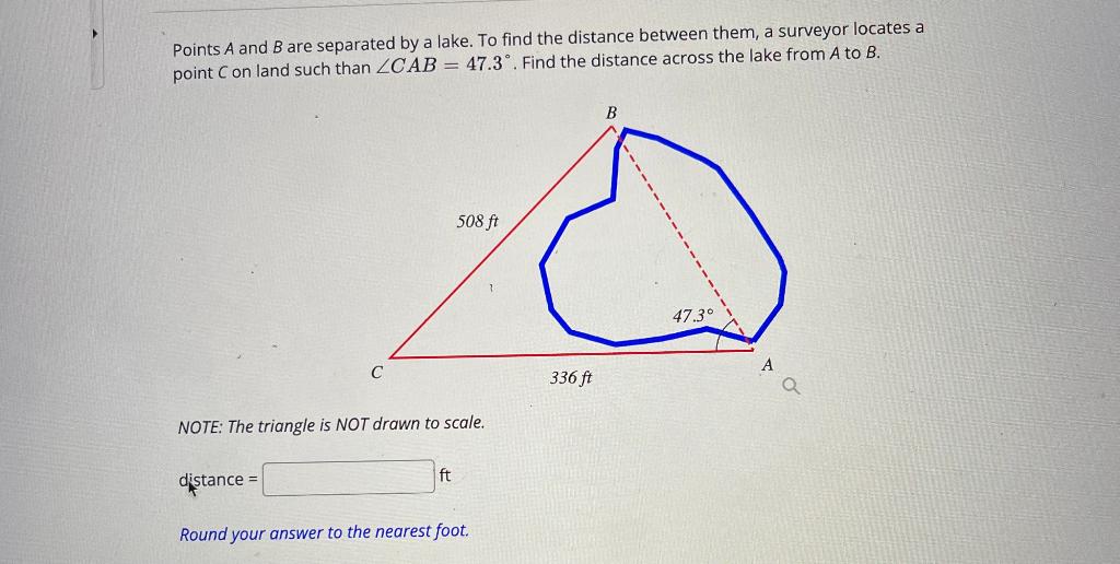 Solved Points A and B are separated by a lake. To find the | Chegg.com