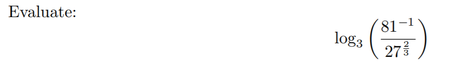 Solved Evaluate: 81-1 log3 () 273 | Chegg.com