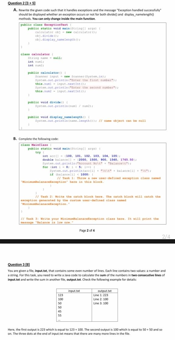 Solved Question 2 [3 + 5) A. Rewrite the given code such | Chegg.com