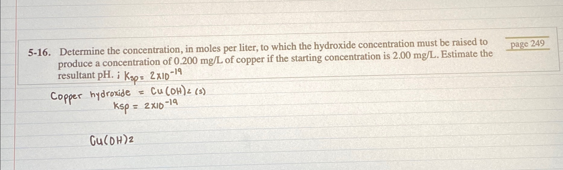 Solved 5-16. Determine the concentration, in moles per | Chegg.com
