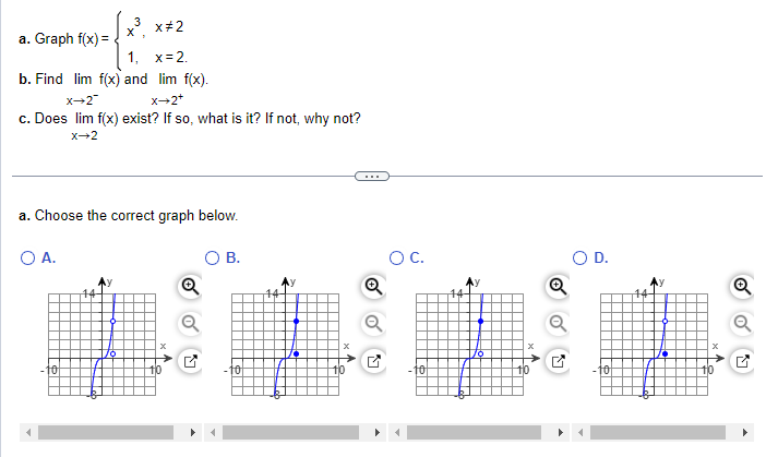 Solved A Graph F X {x3 1 X 2x 2 B Find Limf X And