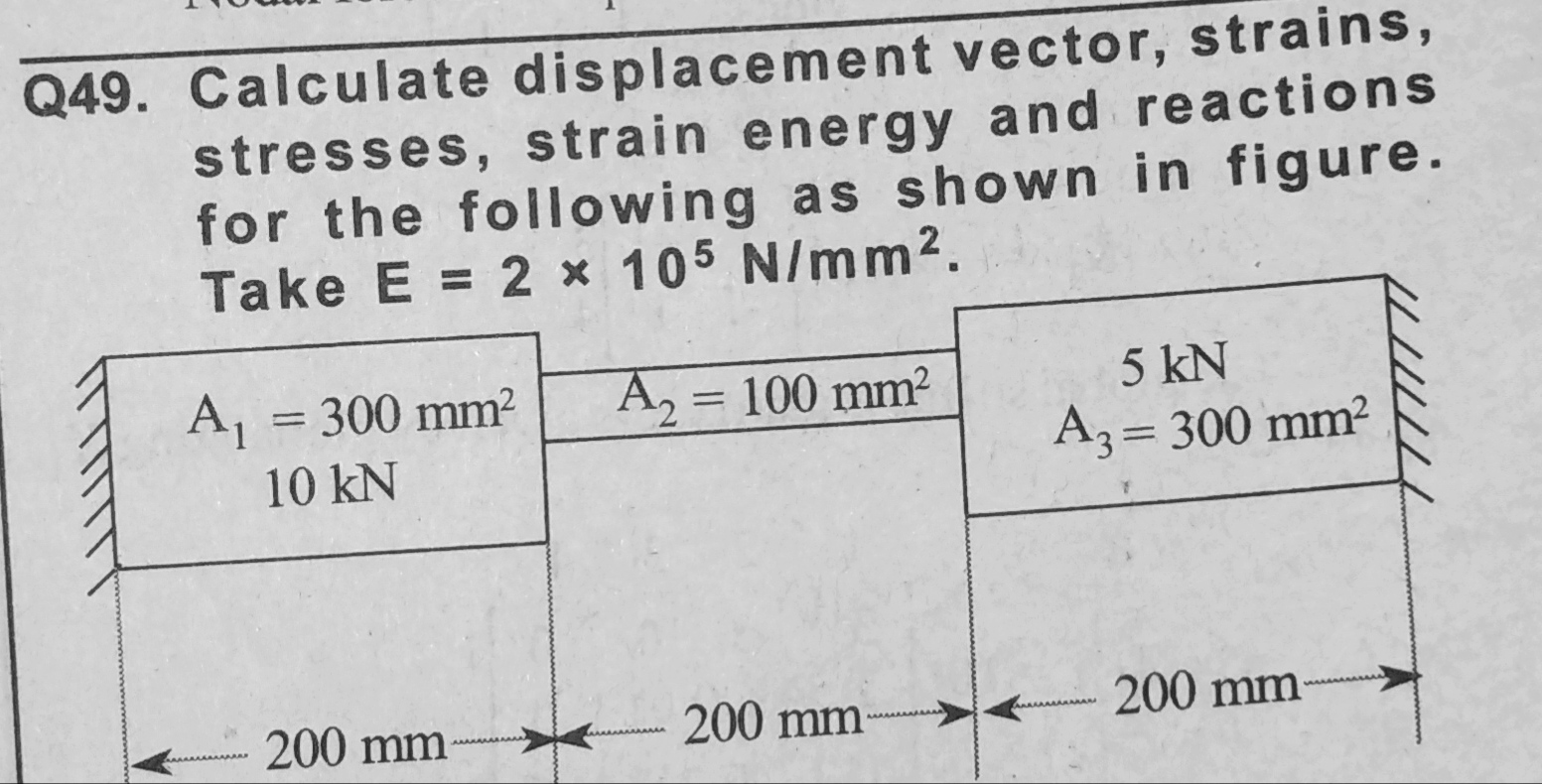 Solved Q49. Calculate displacement vector, strains, | Chegg.com