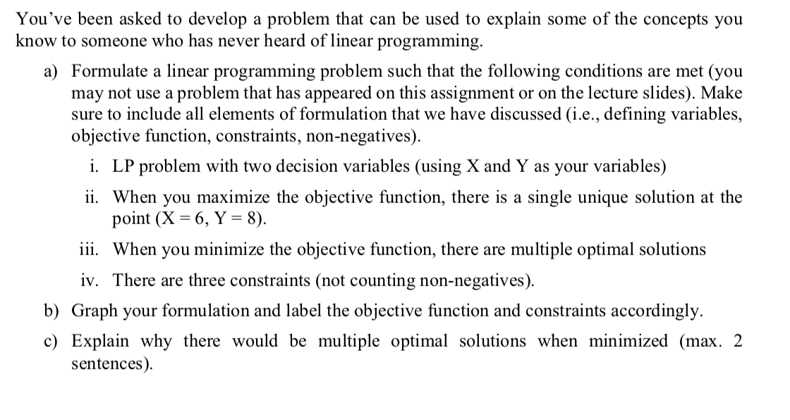 Solved You've been asked to develop a problem that can be | Chegg.com