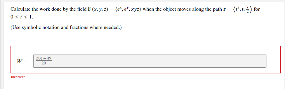 Solved Calculate the work done by the field | Chegg.com