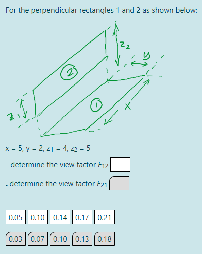 Solved For the perpendicular rectangles 1 and 2 as shown | Chegg.com