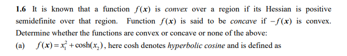 Solved 1.6 It is known that a function f(x) is convex over a | Chegg.com