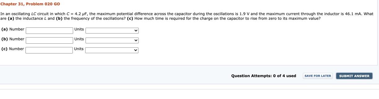 Solved Chapter 31, Problem 020 GO In an oscillating LC | Chegg.com