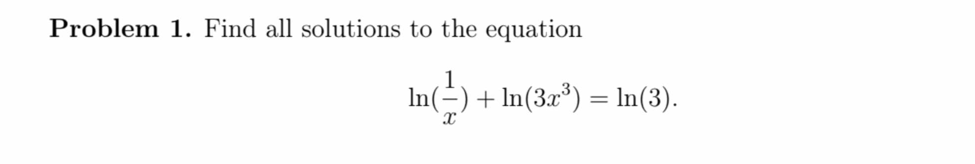 Solved Problem 1. Find all solutions to the equation | Chegg.com