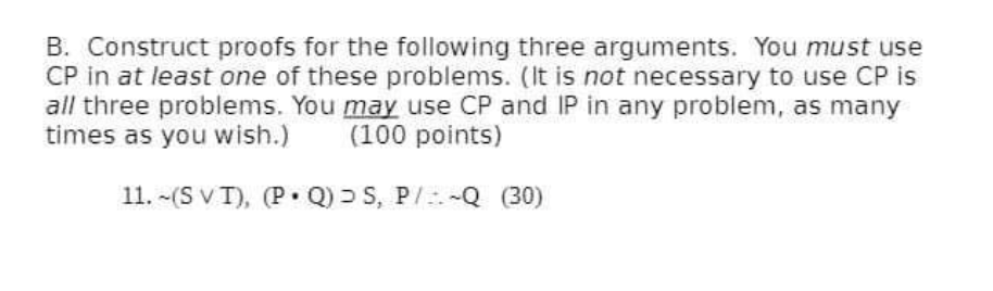Solved B. Construct proofs for the following three | Chegg.com