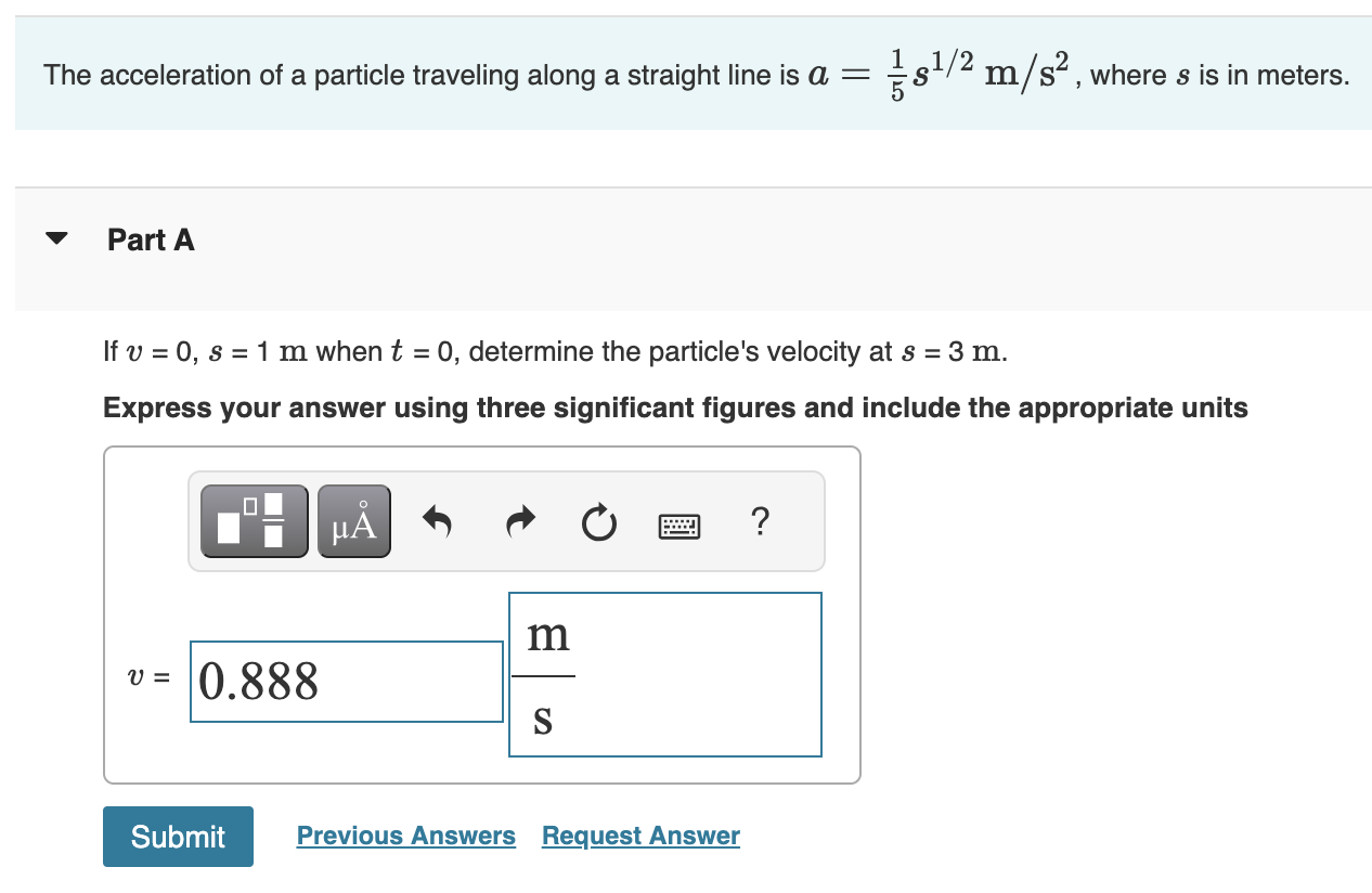 Solved The acceleration of a particle traveling along a | Chegg.com