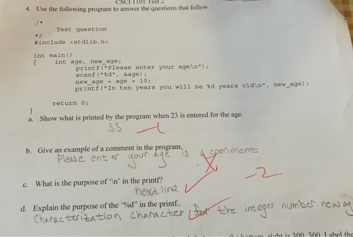 Solved Use the following program to answer the questions | Chegg.com