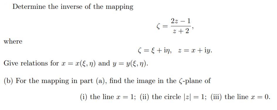 Solved Determine the inverse of the mapping 22 - 1 2 + 2' | Chegg.com
