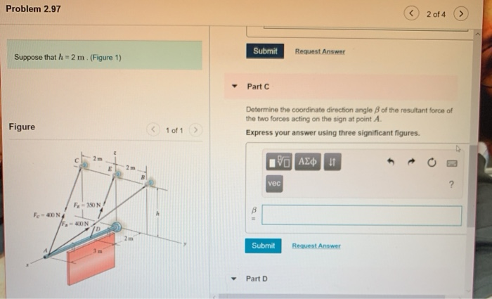 Solved Problem 2.97 Part A Suppose that h- 2 m.(Figure 1) | Chegg.com Solved Problem 2.97 Part A Suppose that h- 2 m.(Figure 1) | Chegg.com