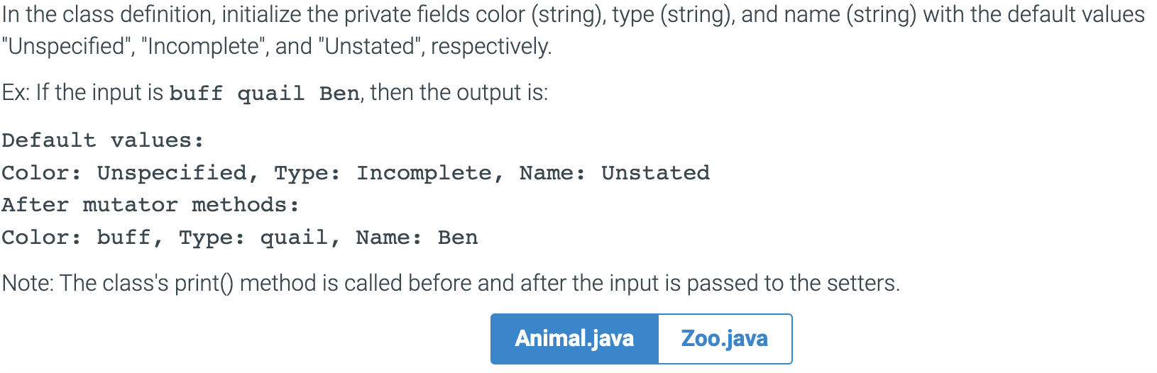Solved Zoo.javaimport java.util.Scanner;public class Zoo { | Chegg.com