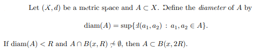Solved Let (X,d) be a metric space and A⊂X. Define the | Chegg.com