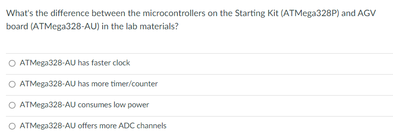 Solved What's the difference between the microcontrollers on | Chegg.com