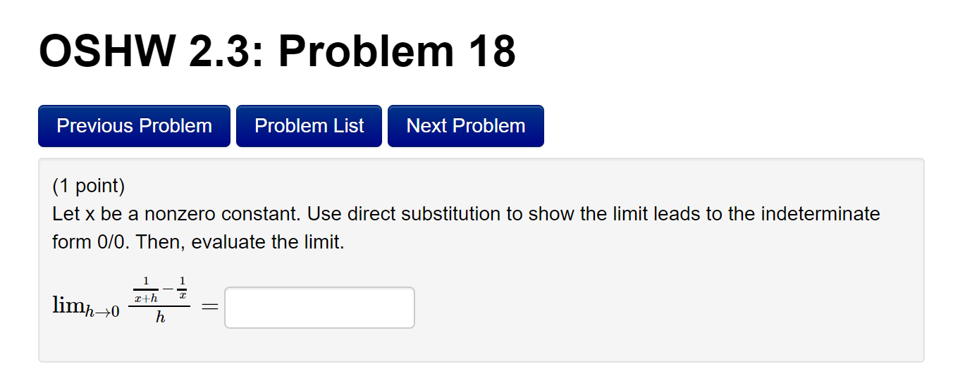 Solved OSHW 2.3: Problem 18 Previous Problem Problem List | Chegg.com