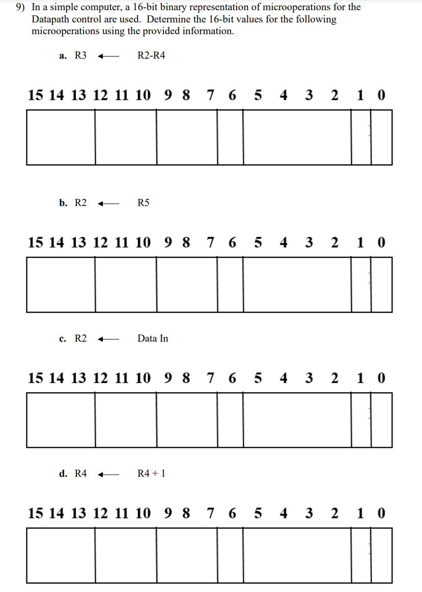 Solved 9) In a simple computer, a 16-bit binary | Chegg.com