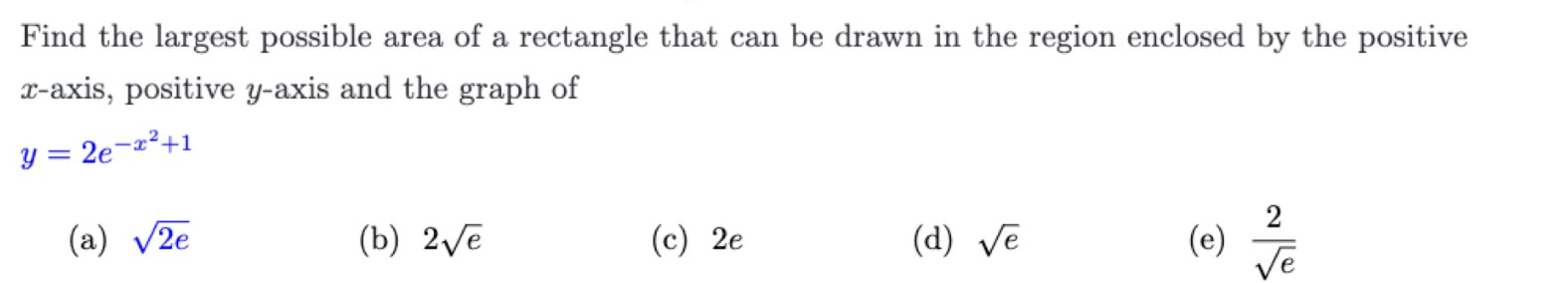 Solved Find the largest possible area of a rectangle that | Chegg.com