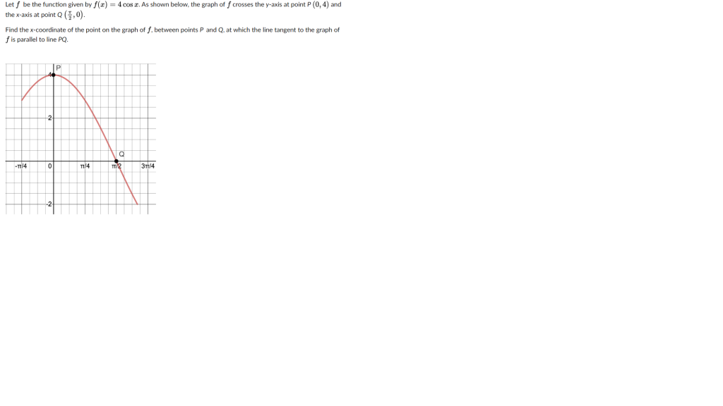 Solved Let f be the function given by f(x)=4cosx. As shown | Chegg.com