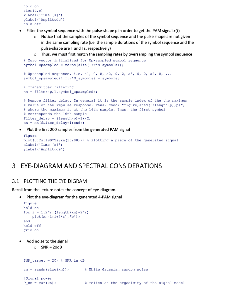 1 SYMBOLS AND SINC-PULSE 1.1 GENERATION OF SYMBOLS In | Chegg.com