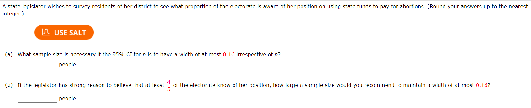 Solved integer.) (a) What sample size is necessary if the | Chegg.com