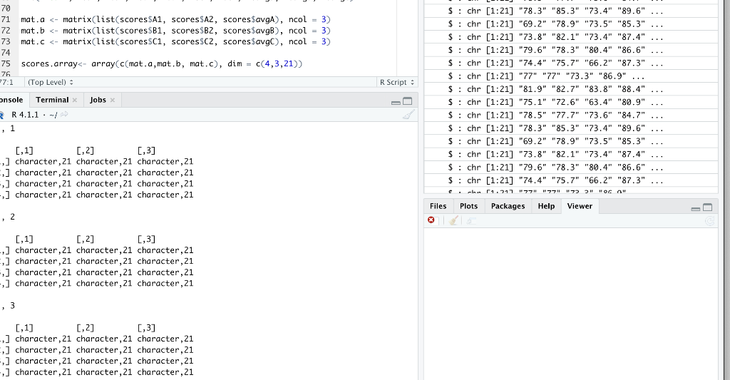 Solved Create a 4×3×21 array where for each of the 20 | Chegg.com